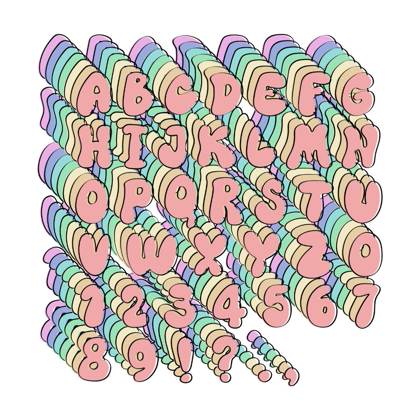 Bubble Groovy Neon Classroom Bundle, Teacher Bundle, Classroom Alphabet ...