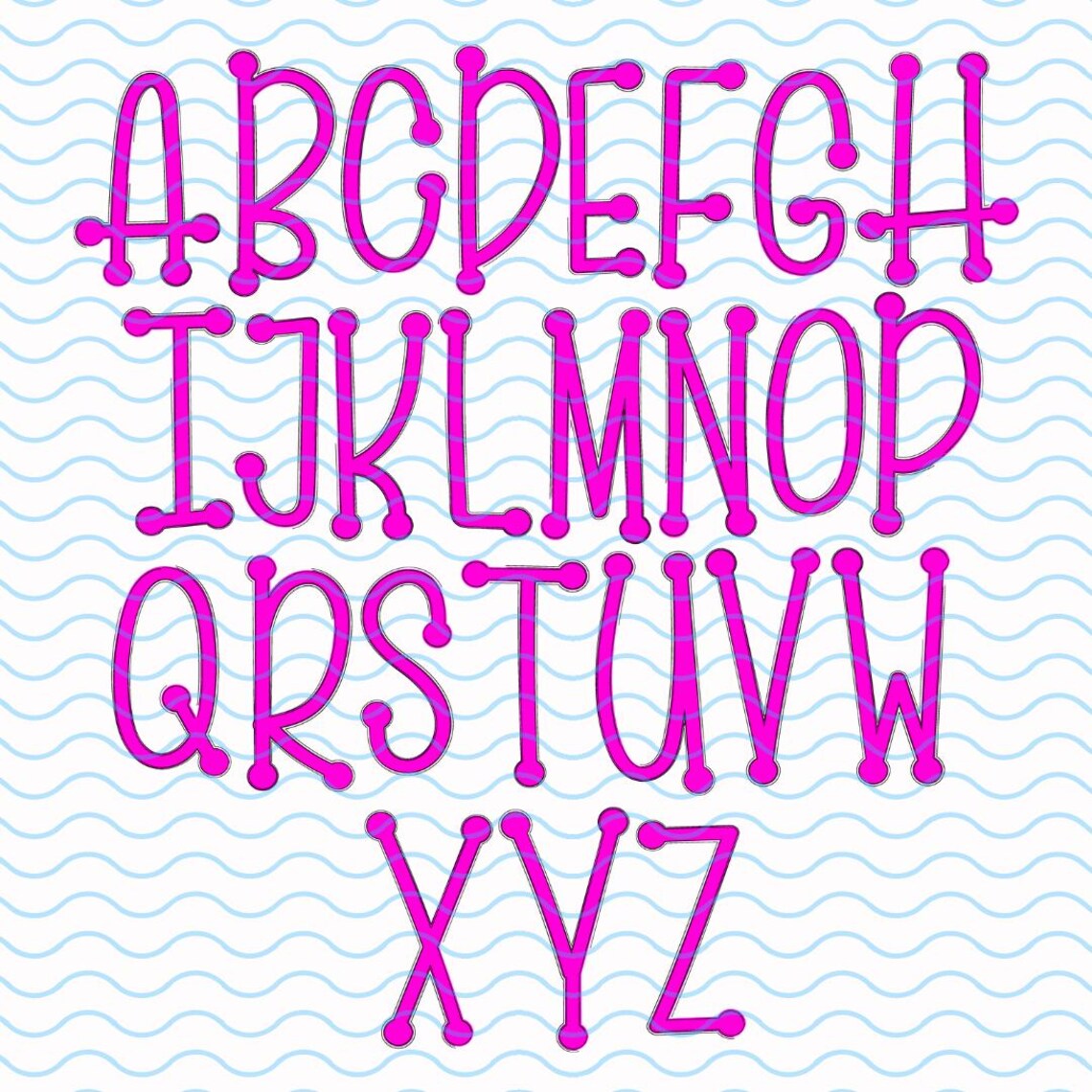 Vibrant Neon Doodle Alphabet PNG Set Bright, Colorful Handwritten Font ...