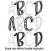 Black and White Dot and Scribble Doodle Alphabet , Letters Bulletin ...