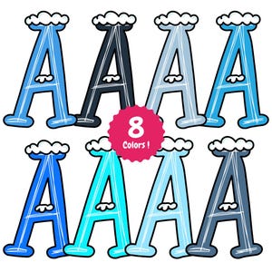 Snow Cap Alphabet Bundle , Winter Alphabet Clipart, Christmas Font Png ...