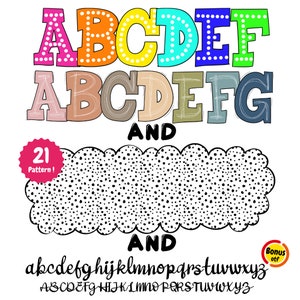 Varsity Dot Dalmatian Alphabet With Background Png, Custom Dalmation ...