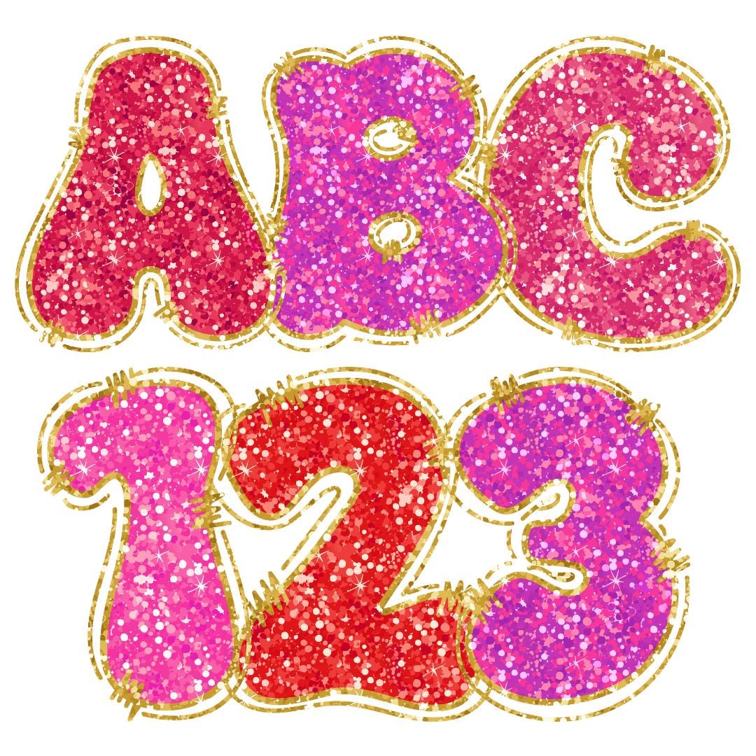 Groovy Valentine's Day Glitter Alphabet Letters | Sequin Letters and ...