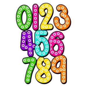 Flower Dalmatian Dots Png, Bright Alphabet Png, Alphabet and Number ...