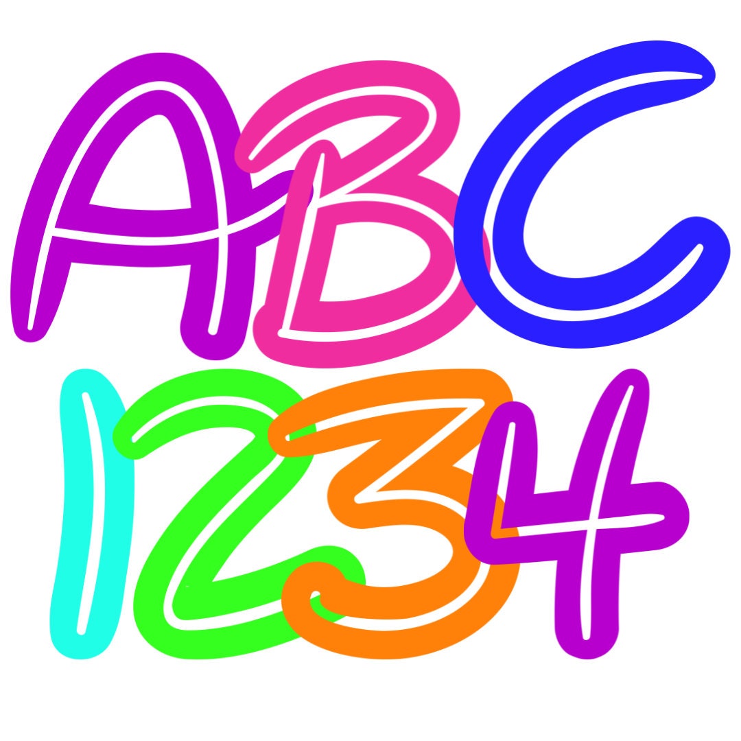 Neon Alpha PNG Bright, Colorful Alphabet Neon Font, Neon Letters ...