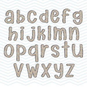 Leopard Doodle Font | Wild Spotted Alphabet PNG | Uppercase, Lowercase ...