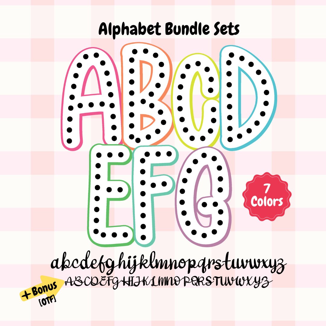 White Dalmatian Dot Alpha Set Png, Dalmatian Alphabet Bundle, Polka Dot ...