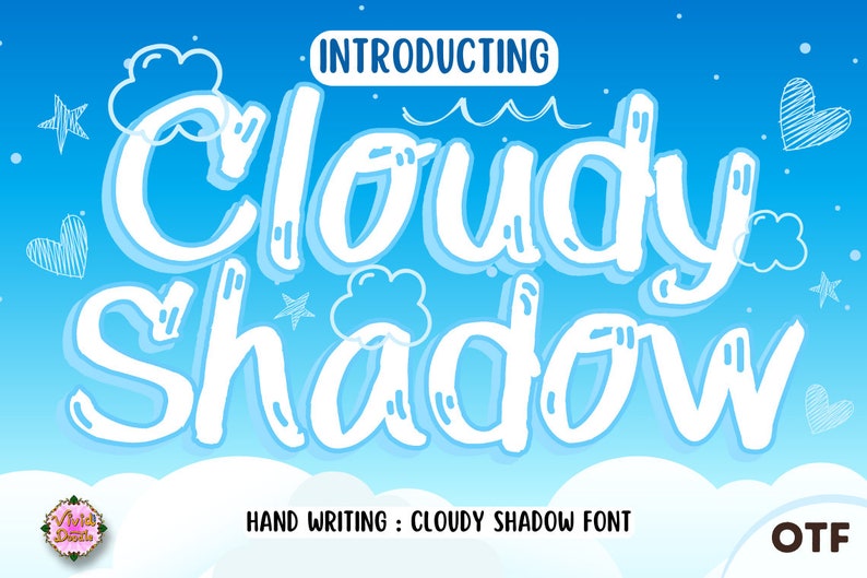 Cloudy Shadow Bubble Font Procreate, Cute Fonts for Cricut, Font Bundle ...