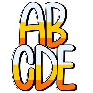 Candy Corn Letters PNG | Halloween Letters | Halloween Clipart | Doodle ...