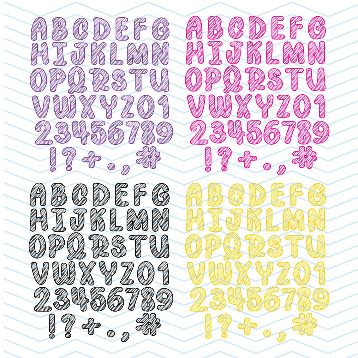 Kids Scribble Letters PNG, Kid School Font, Bright Doodle Alphabet ...