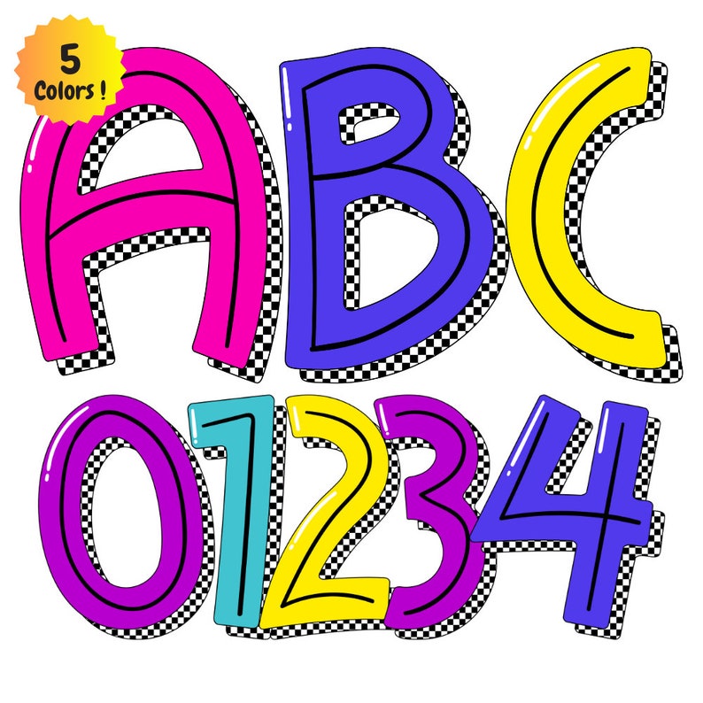 Bold Scribble Alphabet With Checkered Background Png, Checkered ...