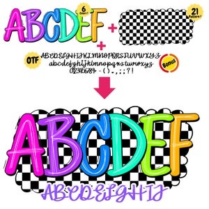 Boho Distressed Scribble Groovy Letters : Retro, Bold, Grunge, Hand ...