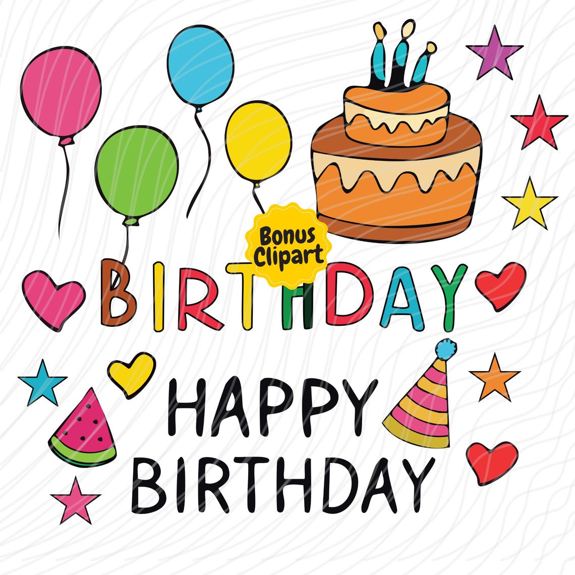 Baby Birthday Alphabet Bundle Png, Birthday Png for Girls and Boy ...