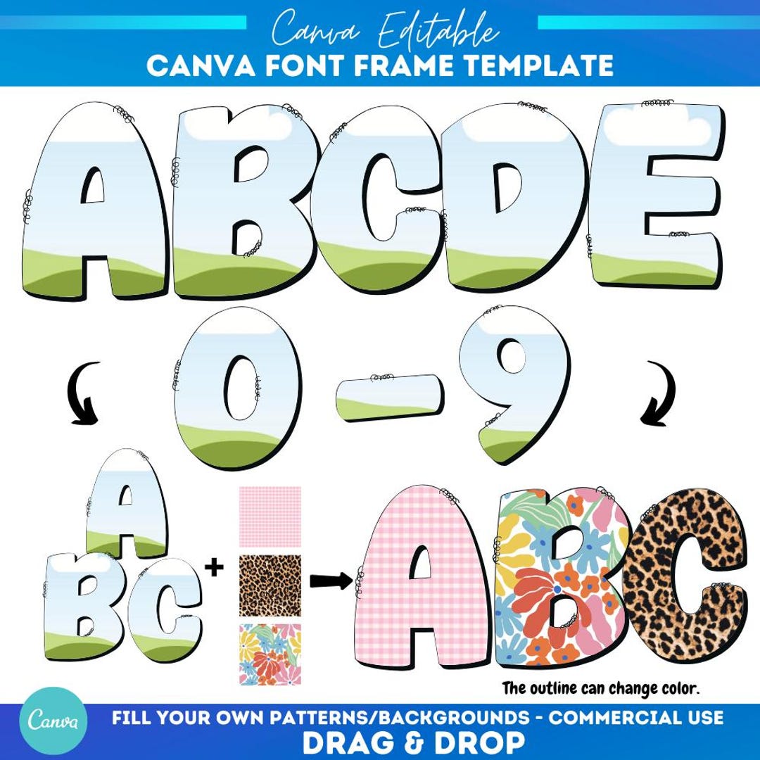 Alphabet Template Clipart | Canva Frame Doodle Alphabet Uppercase ...