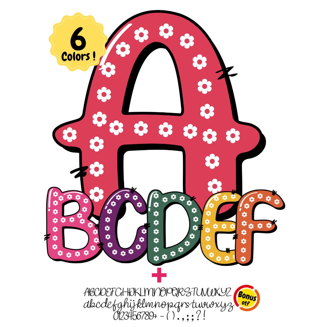 Flower Dalmatian Alphabet Png, Alpha Sets Bundle, Polka Dot Alphabet ...