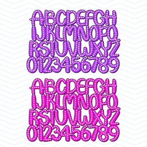 Neon Letters Png, Alpha Sets Bundle, Polka Dot Alphabet Png, Bright ...