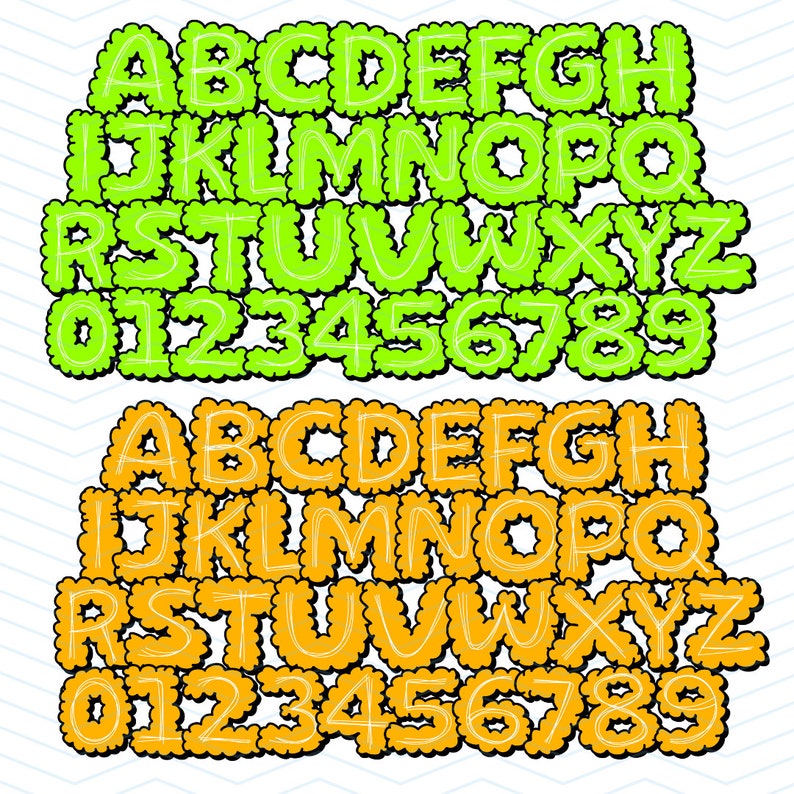 Scribble Neon Alphabet Png, Alpha Sets Bundle, Scribble Doodle Font ...