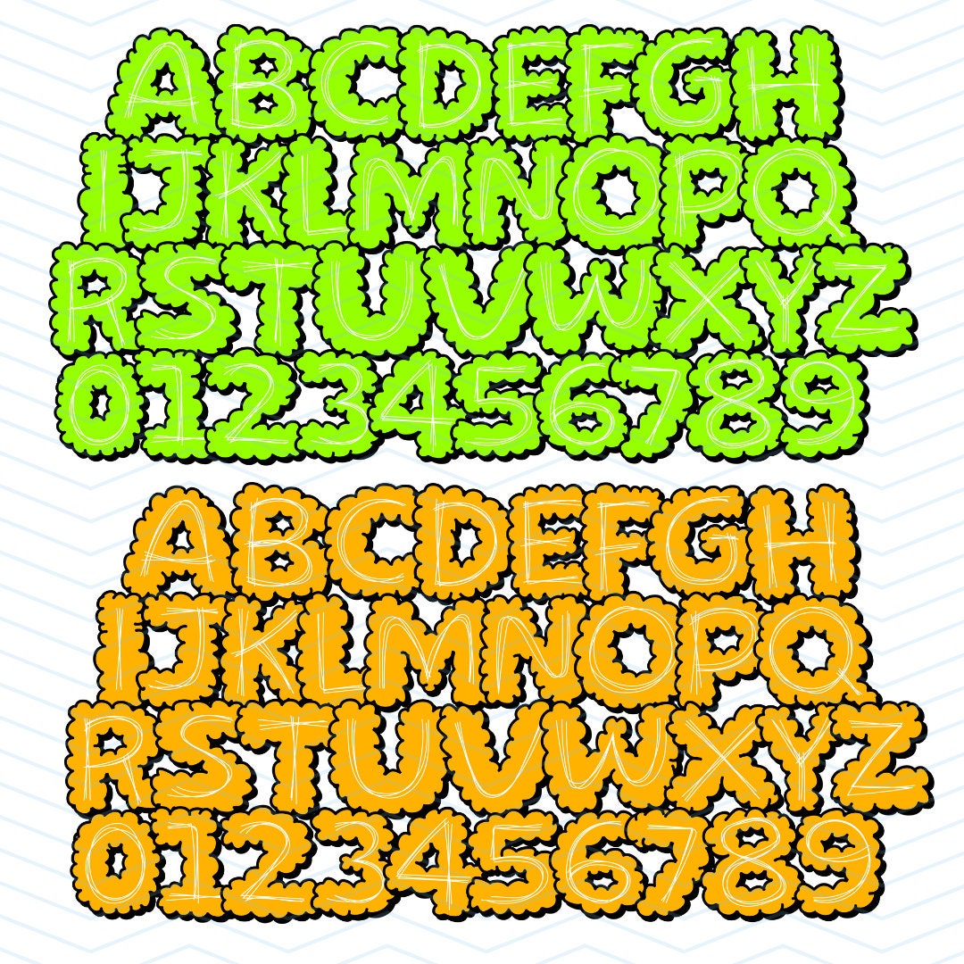 Scribble Neon Alphabet Png, Alpha Sets Bundle, Scribble Doodle Font ...
