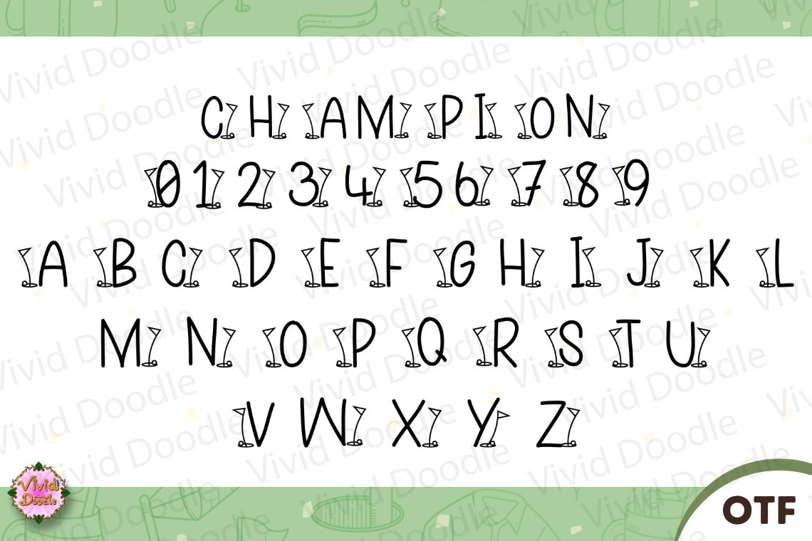 Champion Golf Font Procreate, Letter Fonts Procreate Designer Fonts ...