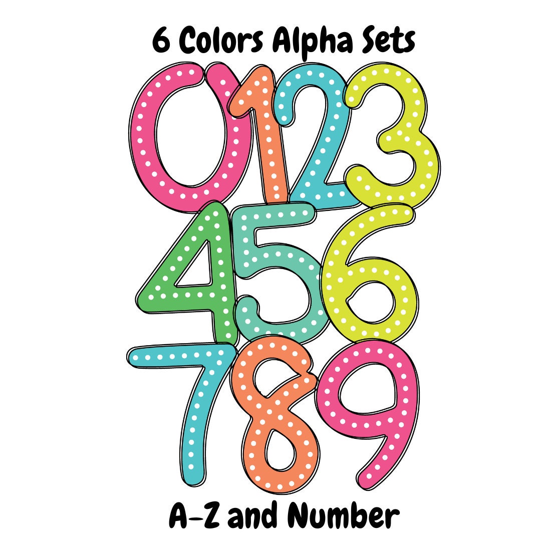 Bright Dalmatian Dots Png Alphabet and Number With Background, Mama PNG ...