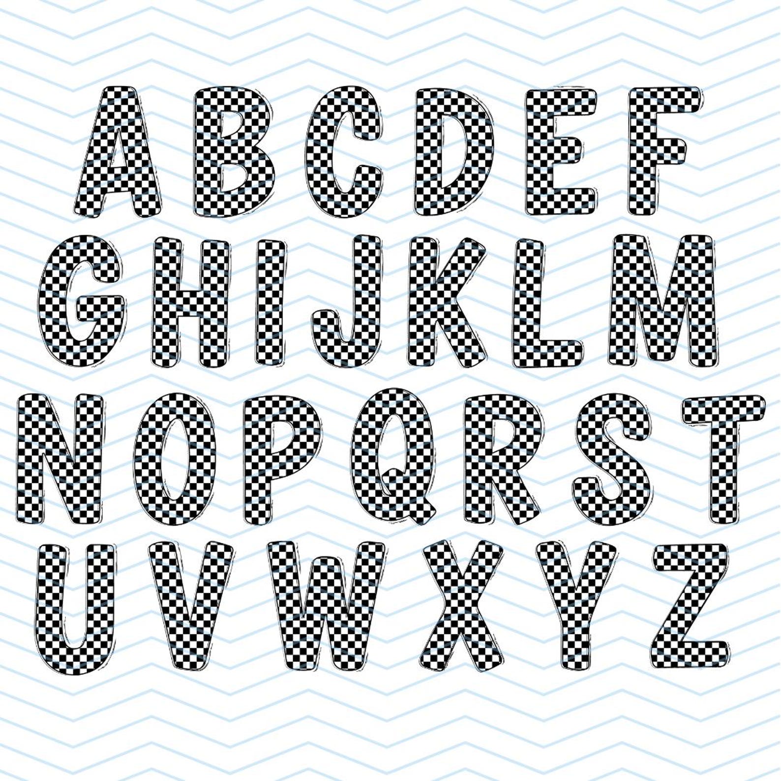Checkered Alpha Png | Playful Spotted Alphabet PNG | Uppercase and ...