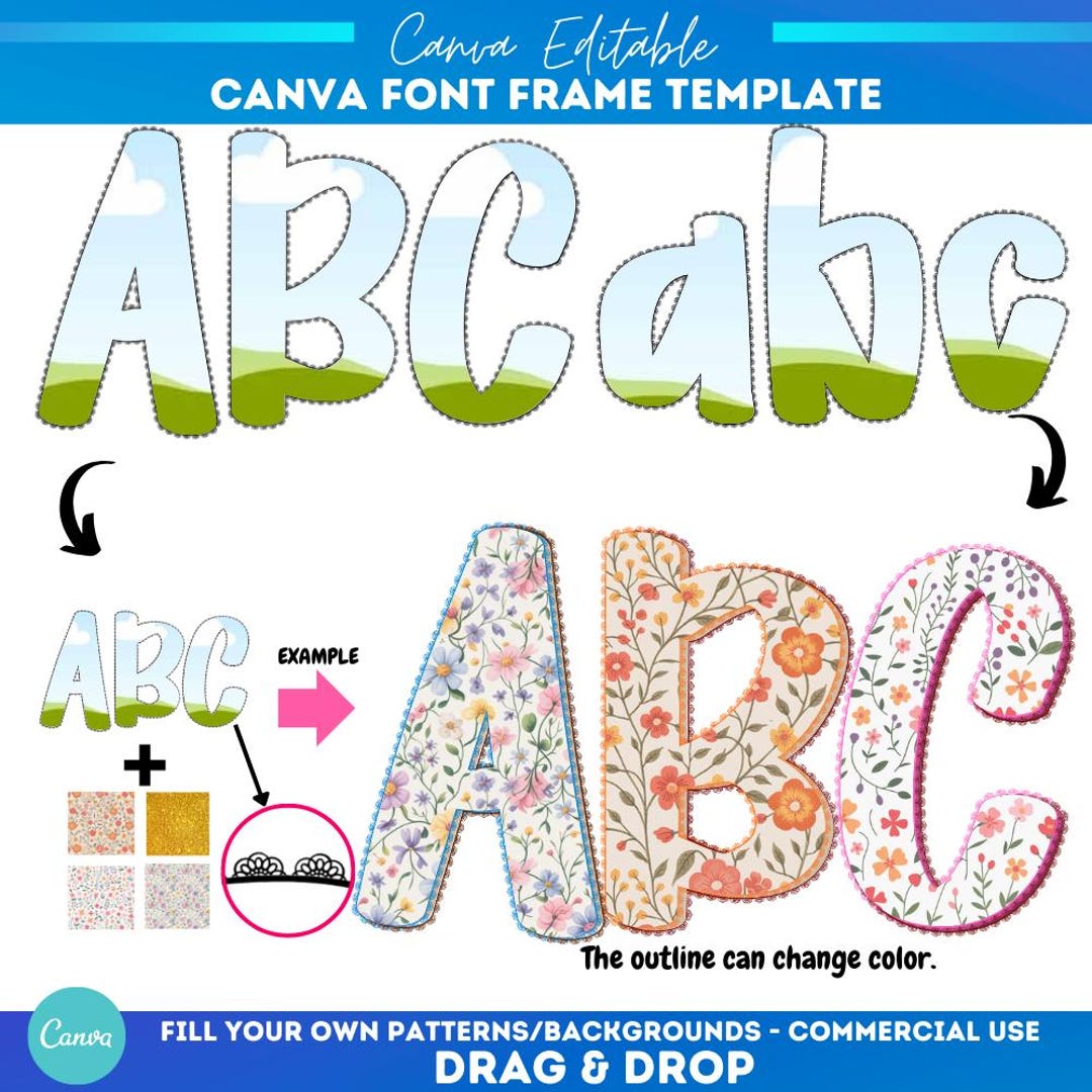 Preppy Lace Halloween Canva Alphabet Template | Lace Border | Canva ...
