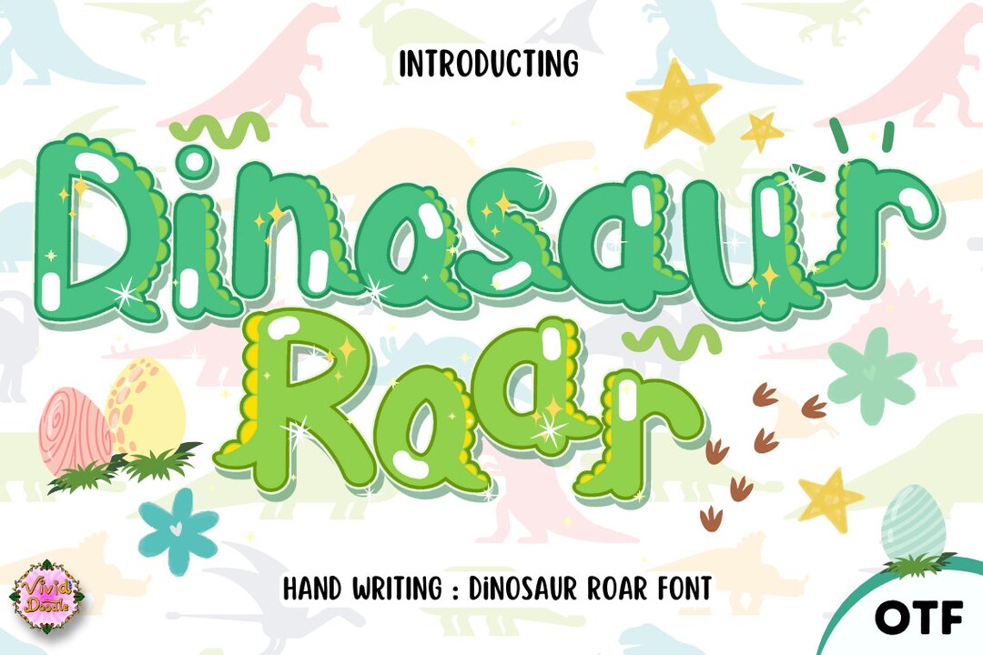 Dinosaurs Roar Font Procreate, Letter Fonts Procreate Designer Fonts ...