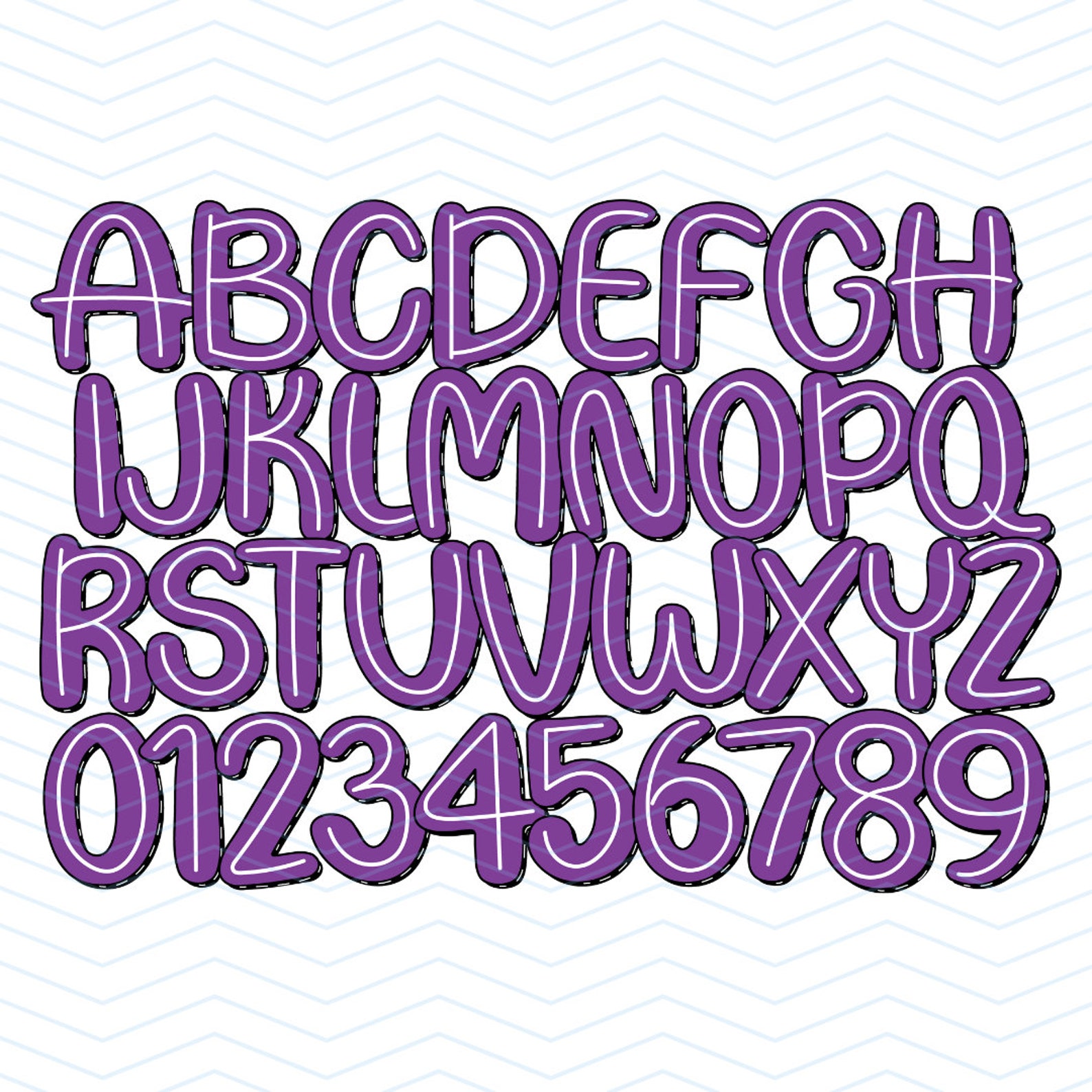 Colorful Doodle Letters, Alpha Sets Bundle, Bright Doodle Letters ...