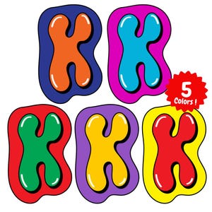 Groovy Kindergarten Alphabet Doodle Set - Bright Colorful Alphabet PNG ...