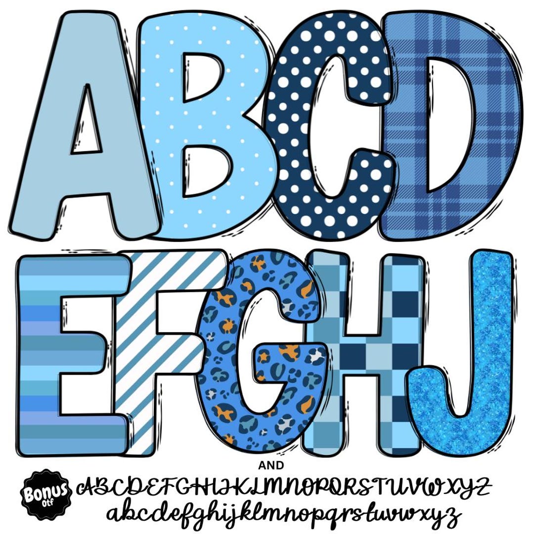 Winter Doodle Letter and Number Png, Christmas Doodle Letters, Alphabet ...