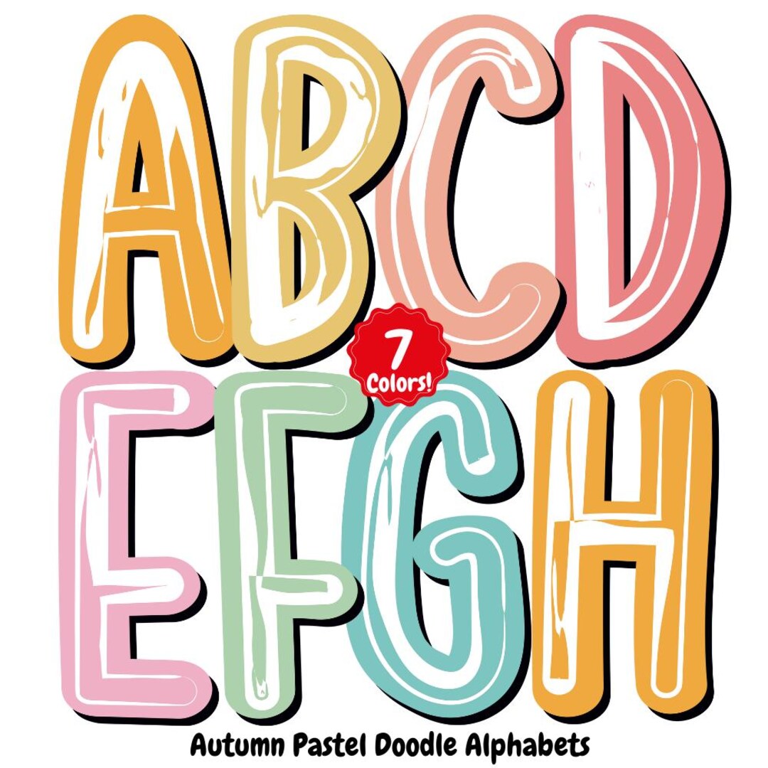 Pastel Autumn Bulletin Board Doodle Letters : Kindergarten, Teacher ...