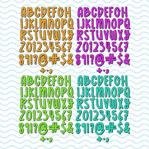 Neon Bright Scribble Doodle Alphabet Set: Neon, Colorful, Contrast ...