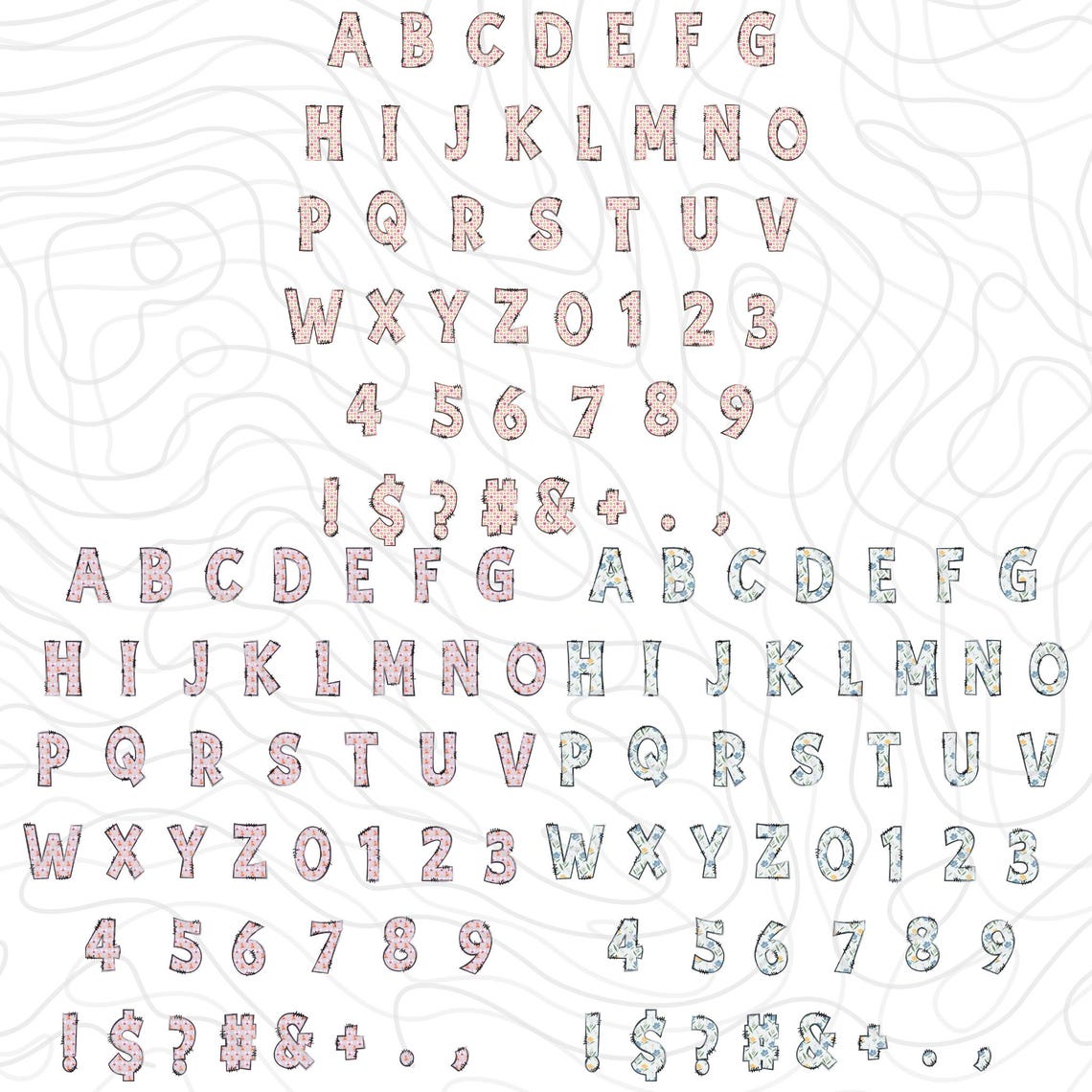 Whimsical Spring Alphabet Clipart PNG | Easter Doodle Letter and Number ...