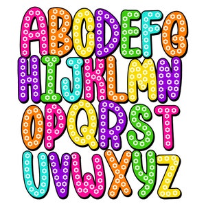 Flower Dalmatian Dots Png, Bright Alphabet Png, Alphabet and Number ...