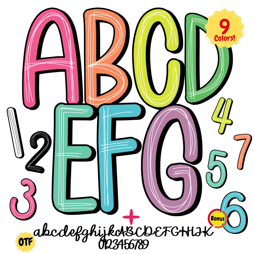 Bright Neon Alphabet Png, Alpha Sets Bundle, Polka Dot Alphabet Png ...