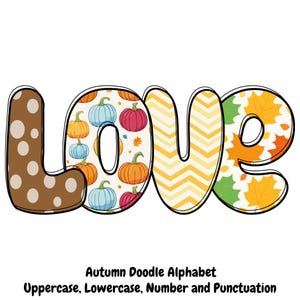 Thanksgiving Doodle Letters | Autumn Png Alphabet | Thanksgiving Font ...