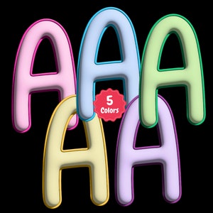 Back to School 3D Inflated Puffy Neon Alphabet & Numbers: 3D Letter ...