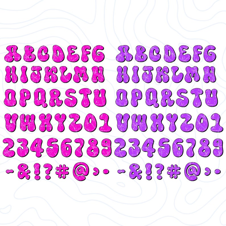 Colorful Alphabet Doodle Grunge Groovy PNG, School Color Palette ...