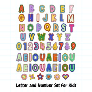Cute Doodle Alphabet for Kids, Doodle Letters Png & Numbers Bright ...