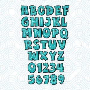 Graffiti Alphabet PNG Street Font Bundle Bright Color Palette Funky ...