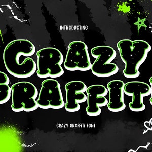 Crazy Graffiti Bubble Font Procreate, Cute Fonts for Cricut, Font ...