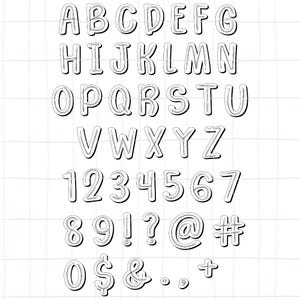 Dot and Scribble Black and White Doodle Alphabet , Letters Bulletin ...