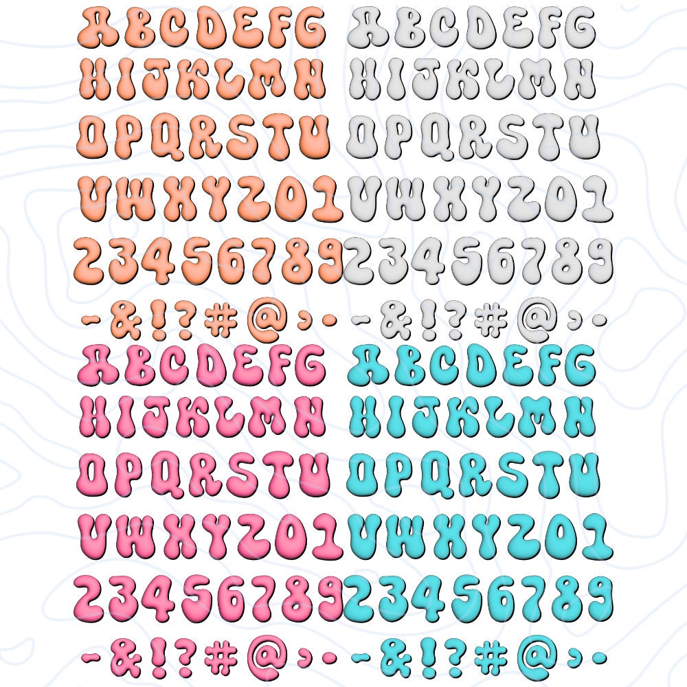 Groovy Back to School 3D Inflated Puffy Neon Alphabet & Numbers: 3D ...