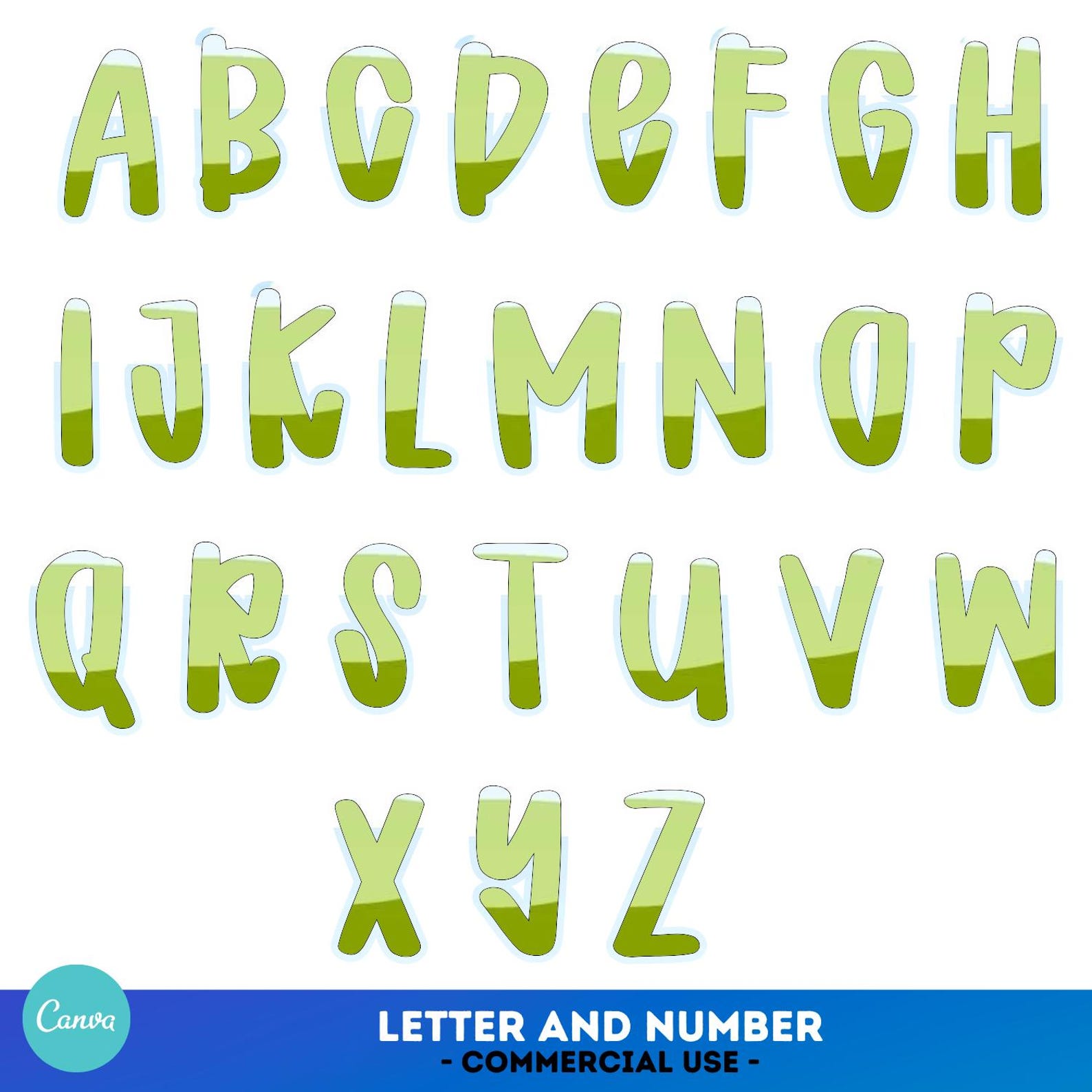 Preppy Alphabet Letters and Numbers Bundle Canva Frame Template ...