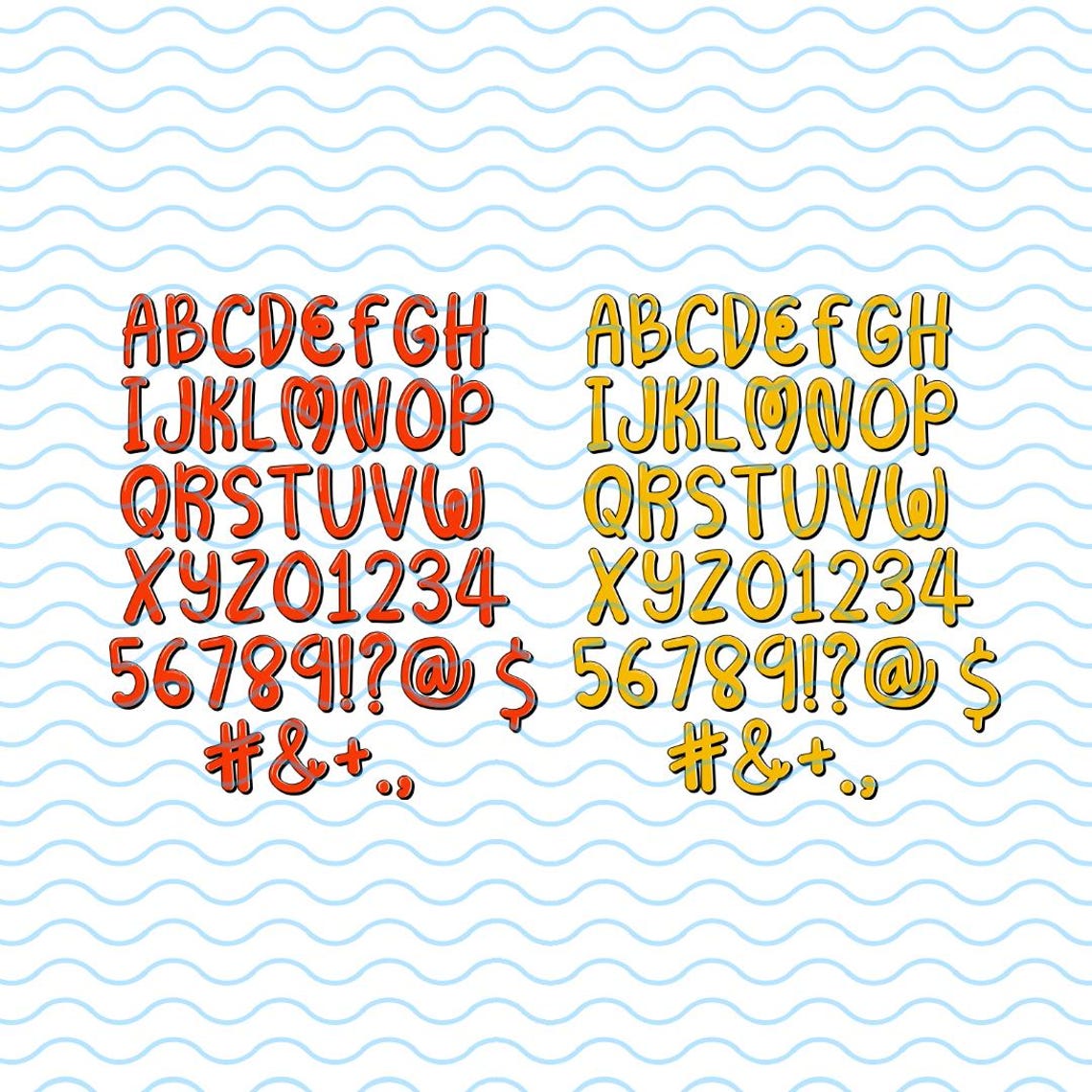 Neon Overlap Letter Font: Cute, Bubble, Handwritten, Doodle Alphabet ...