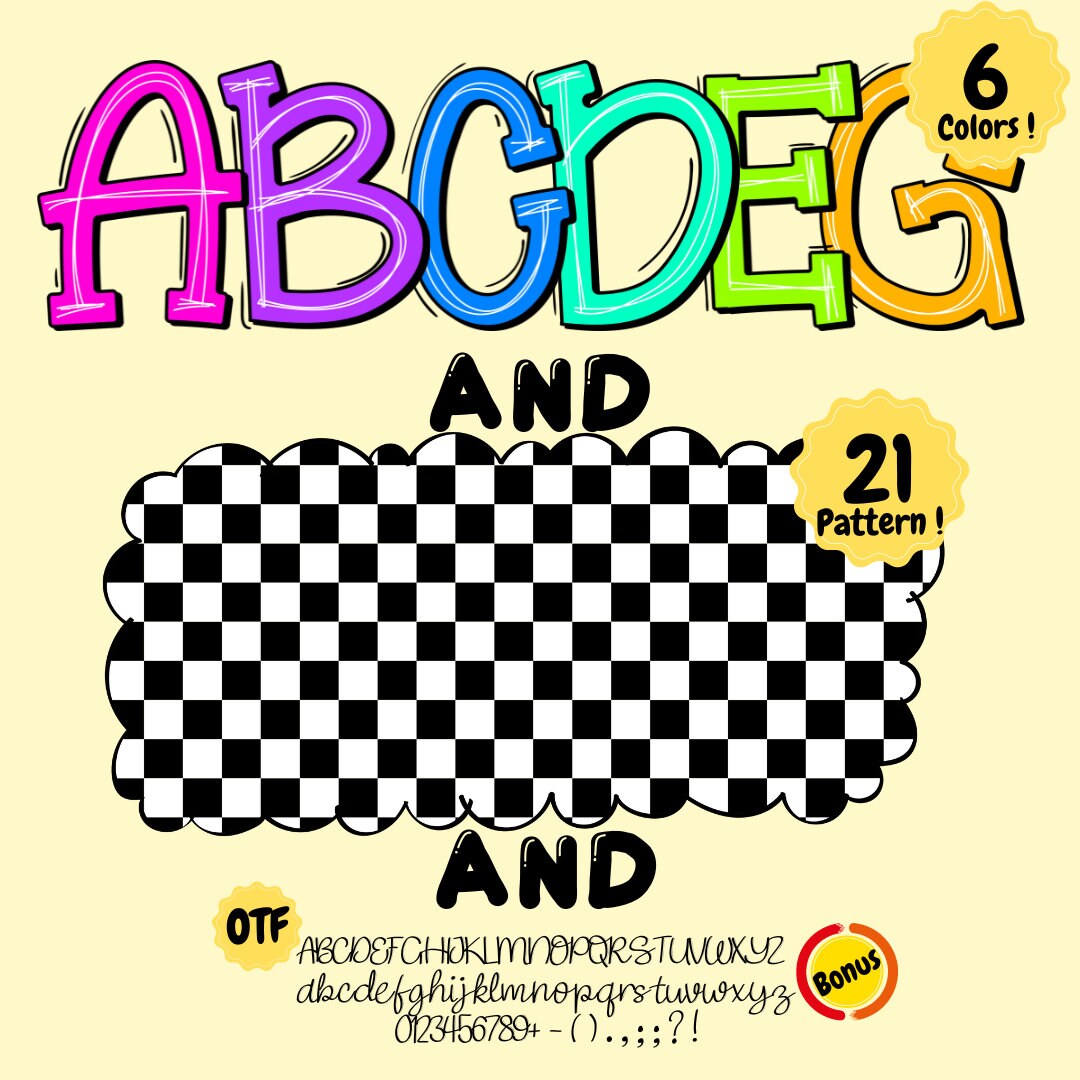 Dot Dalmatian Alphabet With Checkered Background Png, Custom Dalmatian ...
