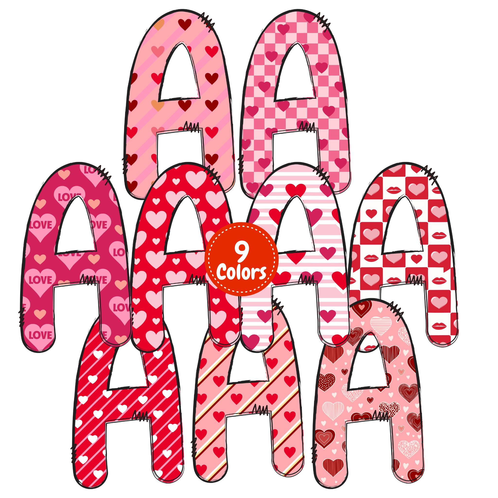 9 Doodle Valentine Scribble Alphabet | Bulletin Board Valentines | Neon ...