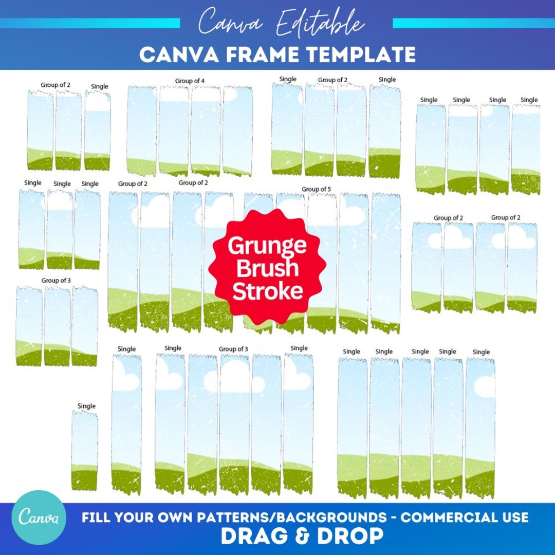 Grunge Brush Stroke Frame | Brush Stroke Designs Your Own | Drag and ...