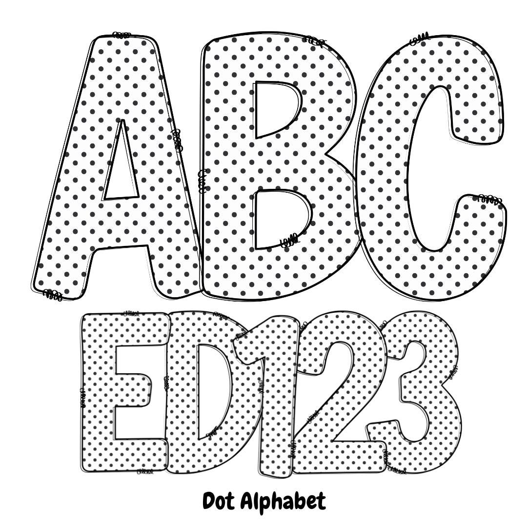 Dot Alphabet Png | Playful Spotted Alphabet PNG | Uppercase and Numbers ...