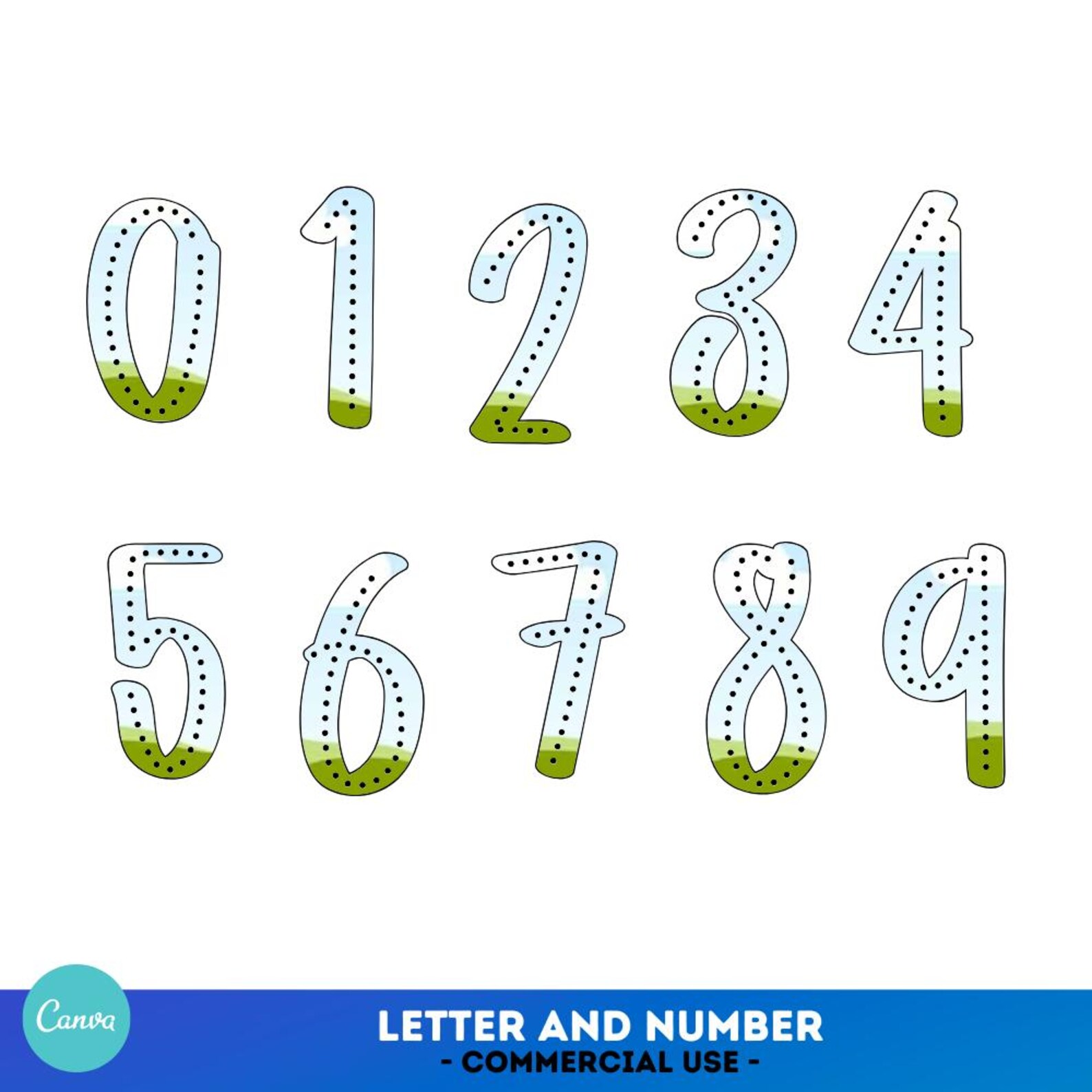 Frame and Preppy Dot Letters and Numbers Bundle Canva Frame Template ...