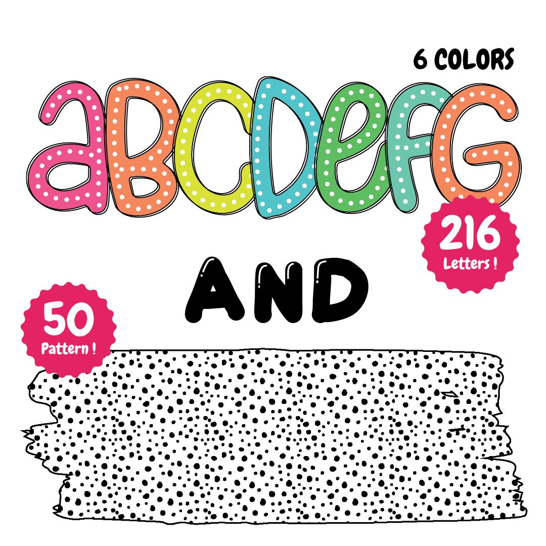 Bright Dalmatian Dots Png Alphabet and Number With Background, Mama PNG ...